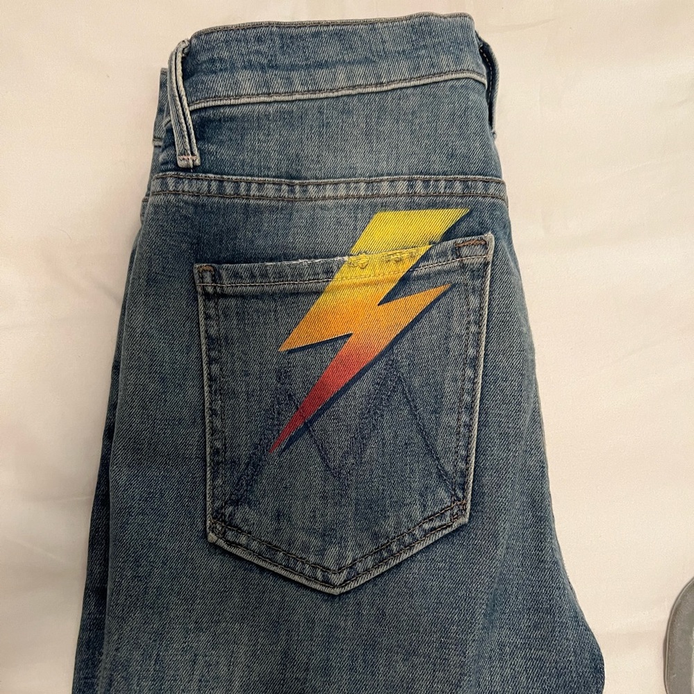 Mother Jeans With Lightning Bolt - Gem